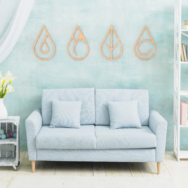 Four Elements Teardrop Wood Wall Art