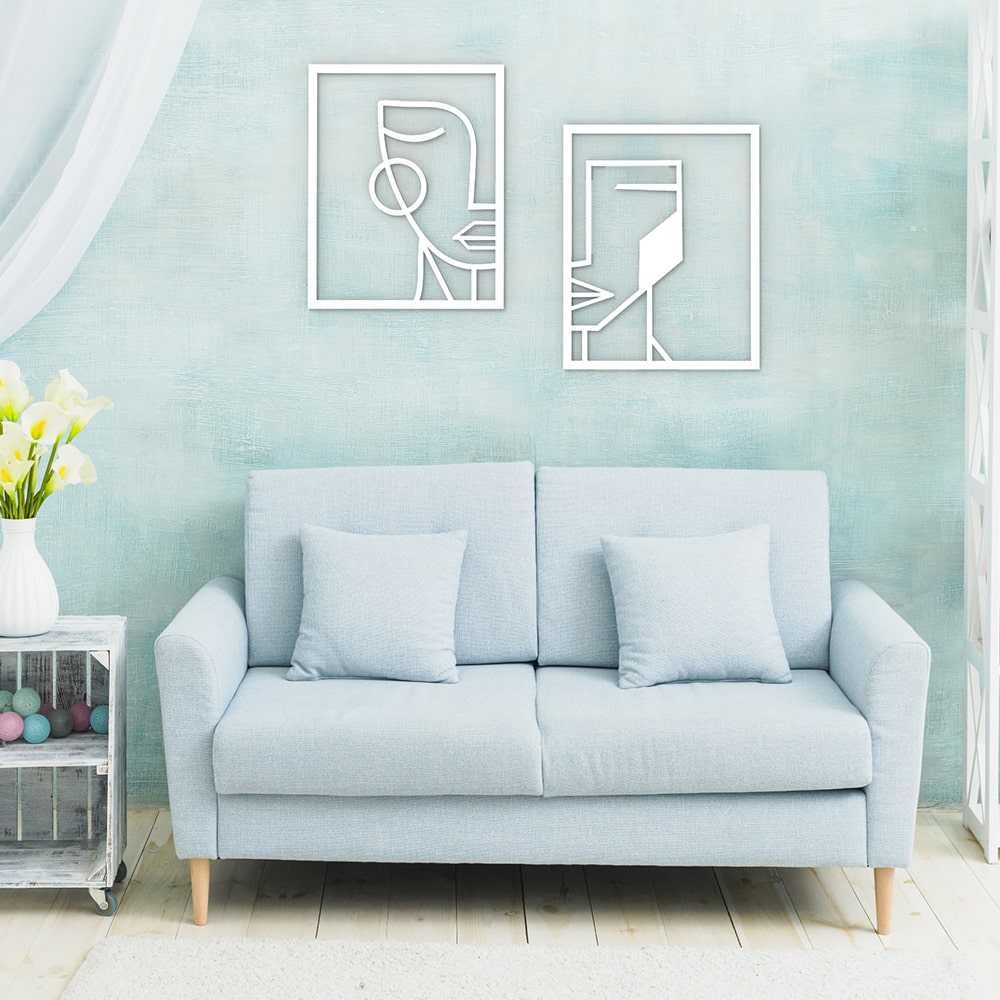 Geometric Face Wood Wall Art